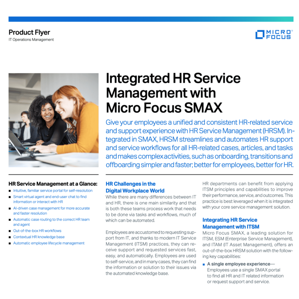 SMAX for Enterprise Service Management – Performance Technologies